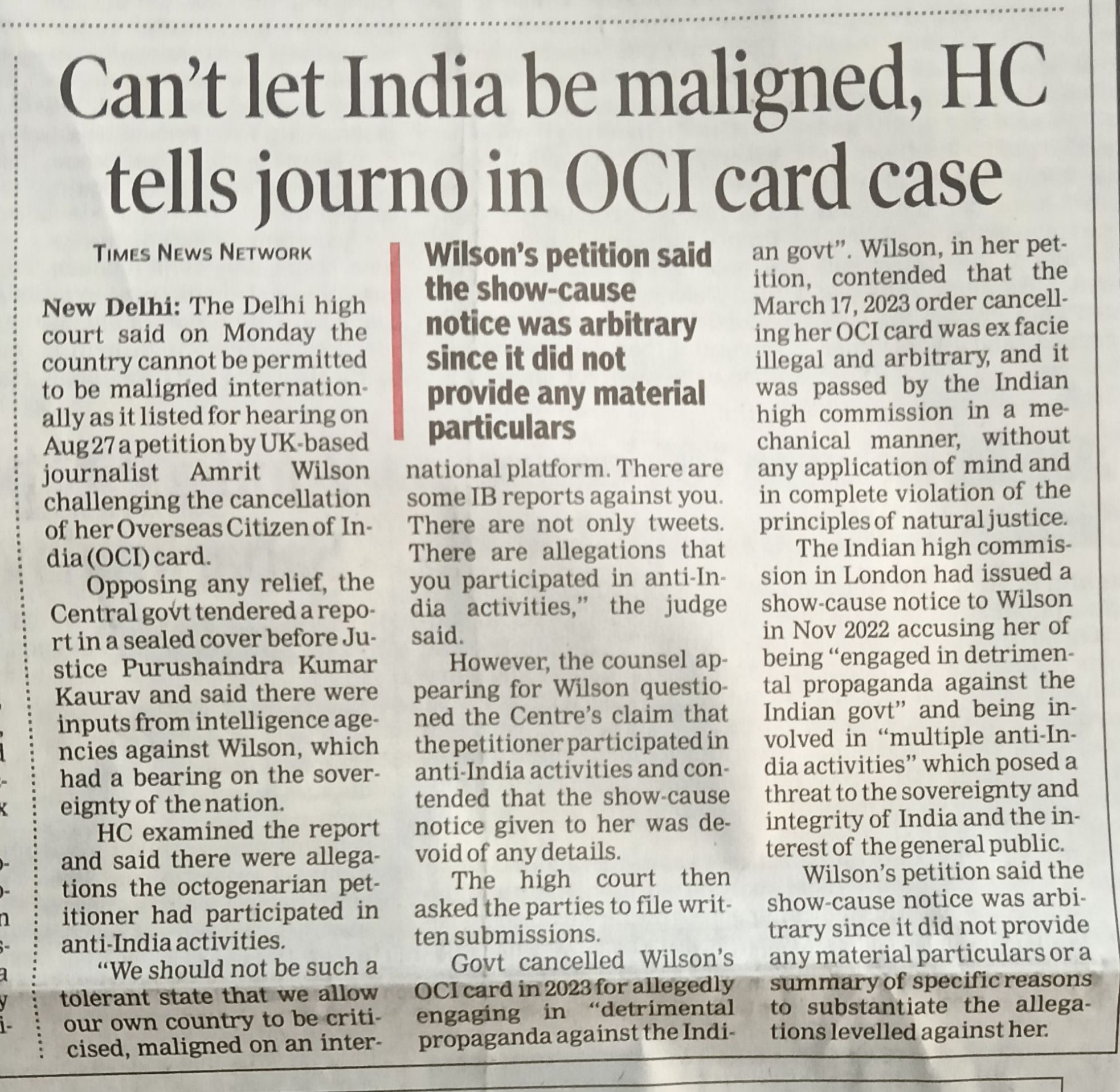 OCI Card Cancellation India- HighCourt Writ Petition – Latest Legal ...